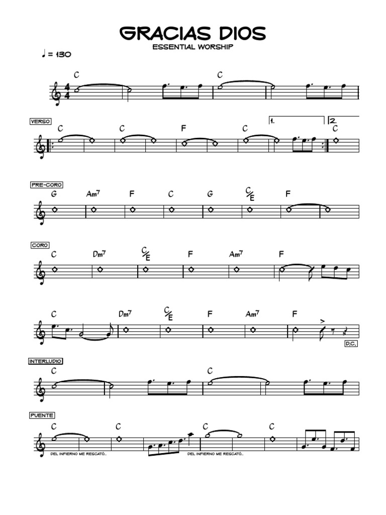 GRACIAS DIOS - Essential Worship - Partitura Completa | PDF