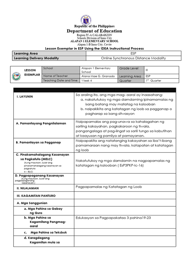 ESP Grade3 Quarter1 MELC4 | PDF