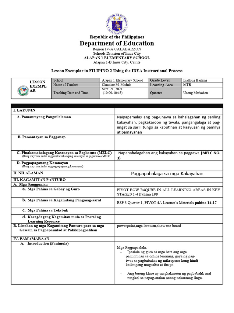 Le - Esp.week 3 (Melc 3) | PDF