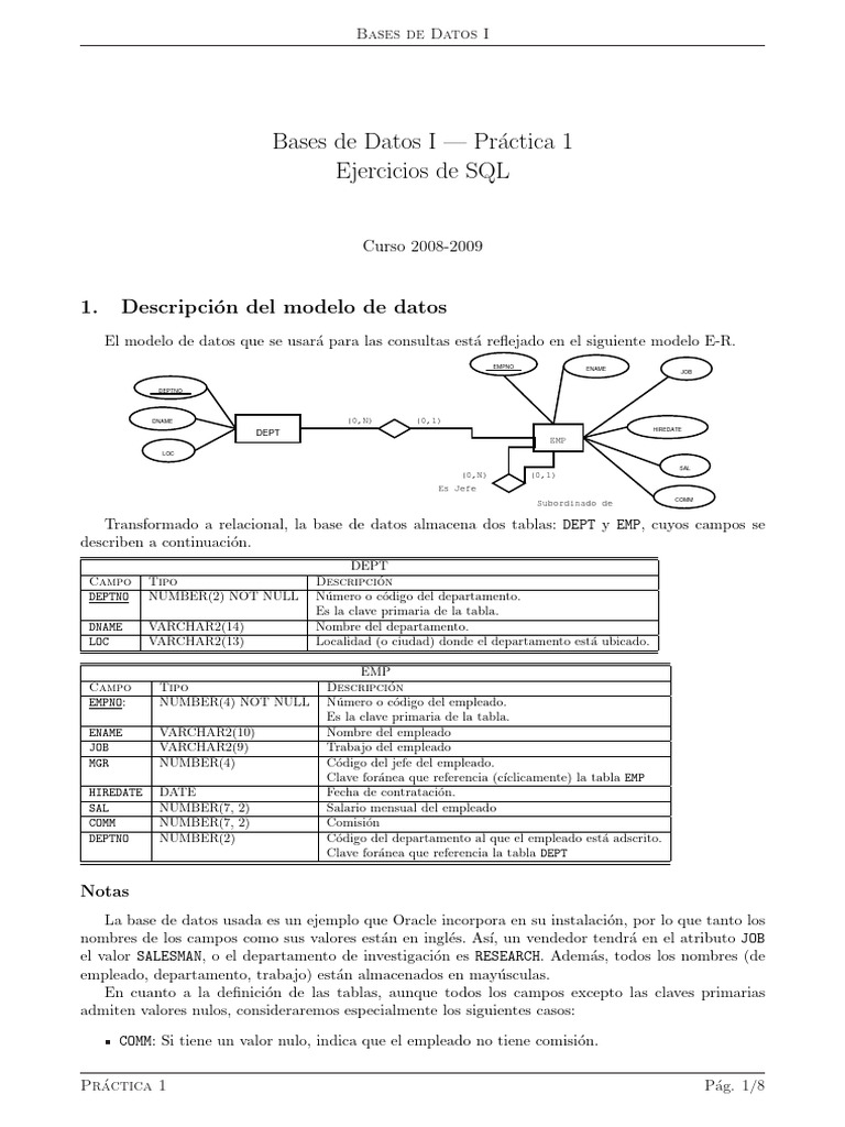 Bases de Datos I Bases de Datos I Practi | PDF | Base de datos relacional | Modelo de datos