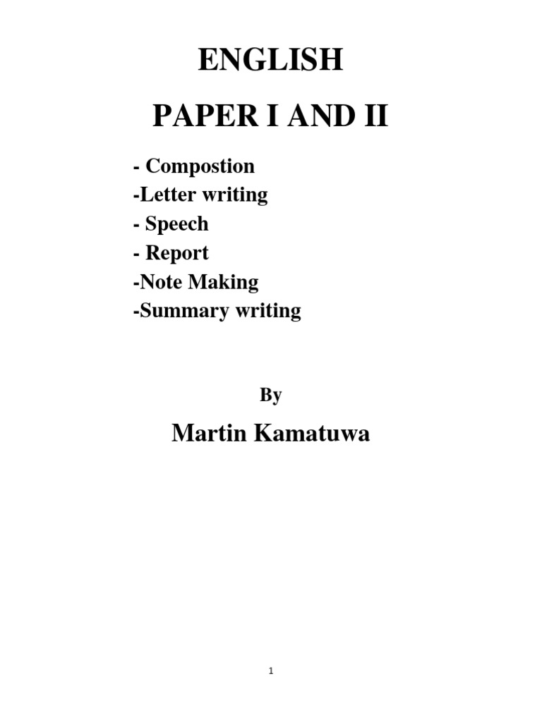 Compositions, Note Making, Summary Writing, Speech, Report-1 | PDF ...