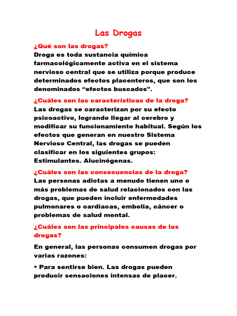Las Drogas | PDF | Drogas | Farmacología