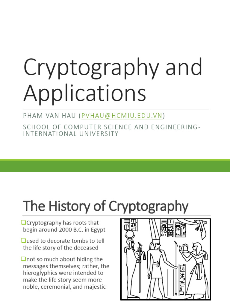 L 05 Cryptographyandapplications 160825094546 | PDF | Cipher | Cryptography