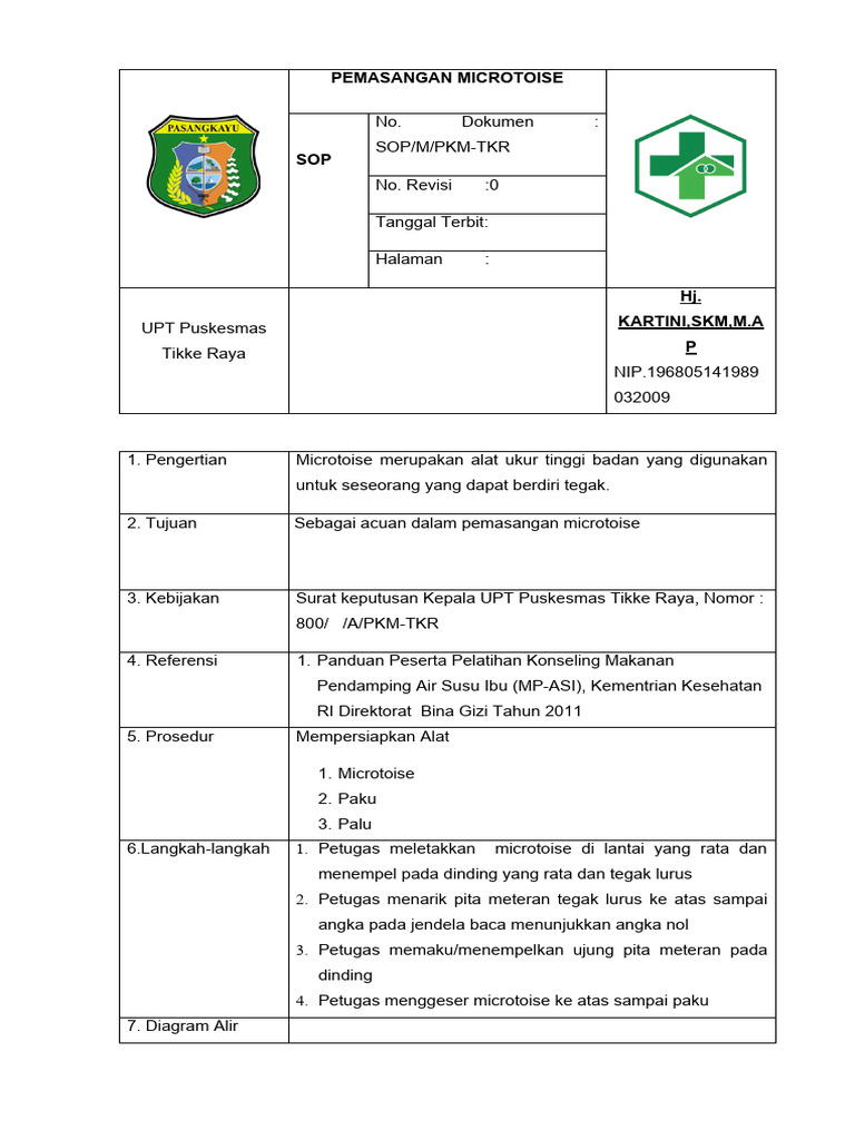 Pemasangan Microtoise yang Tepat | PDF