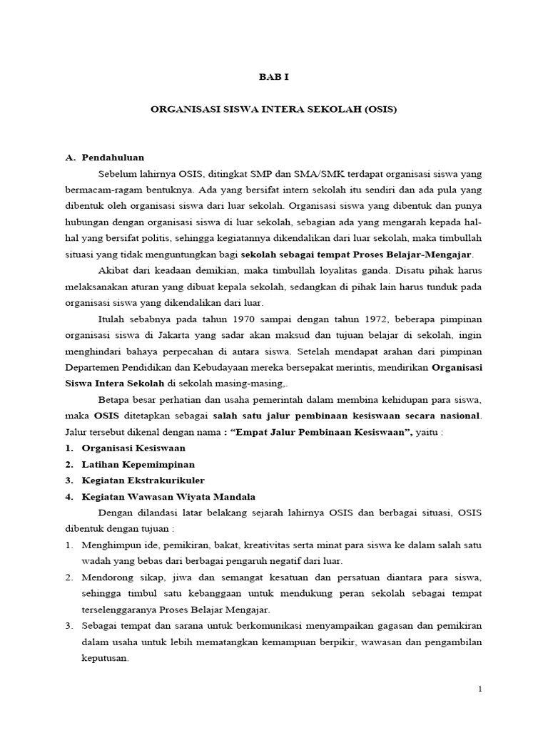 Sejarah dan Peran OSIS di Sekolah | PDF