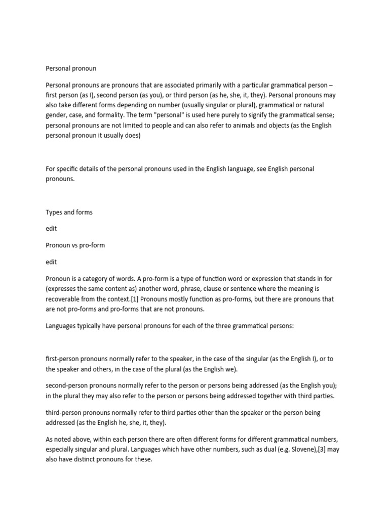 Personal pronou-WPS Office | PDF | Grammatical Gender | Pronoun