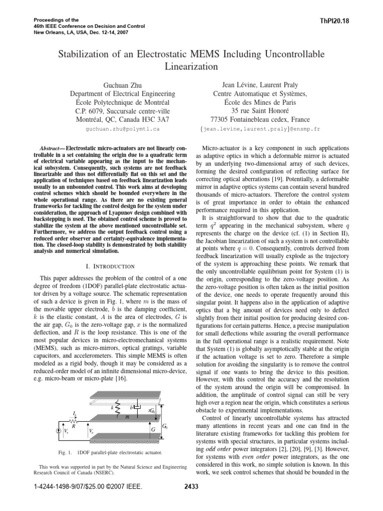2007 CDC Mems | PDF | Control Theory | Materials Science