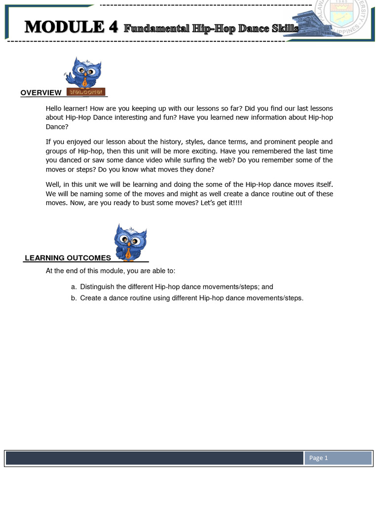 Module 4 Fundamental Hip Hop Dance Skills | PDF | Dances | Foot