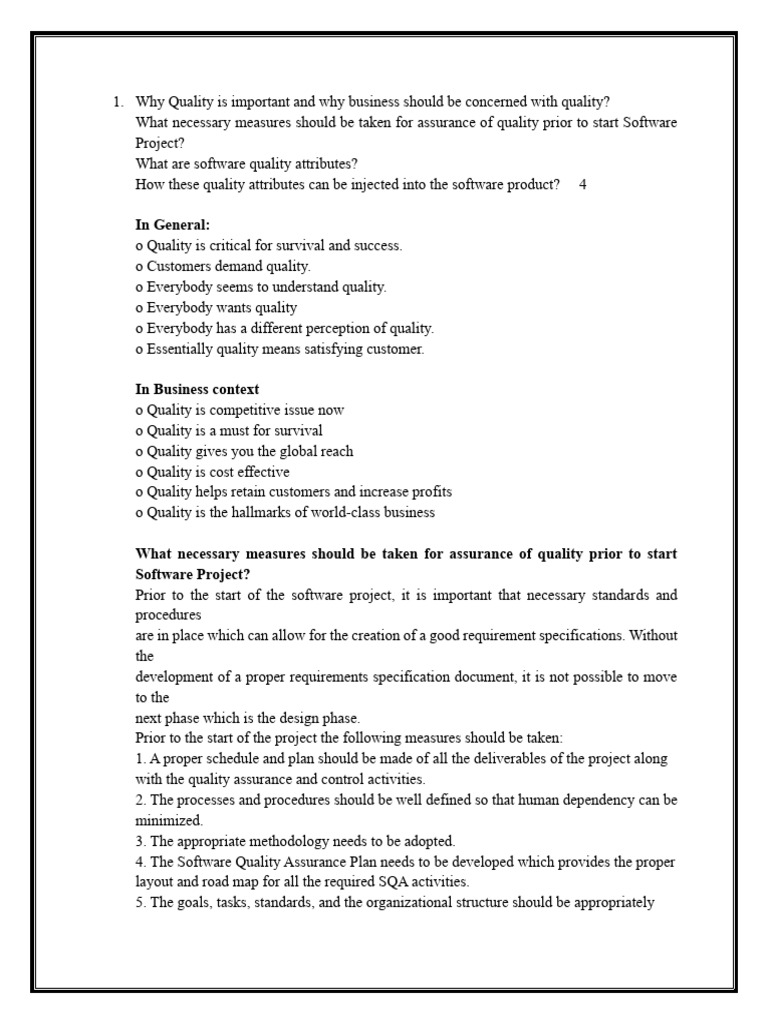 SQA Important | PDF | Quality Assurance | Software Testing