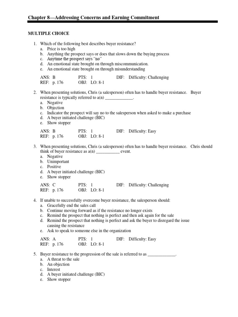 Sell 4 4th Edition Ingram Test Bank | PDF | Sales | Business