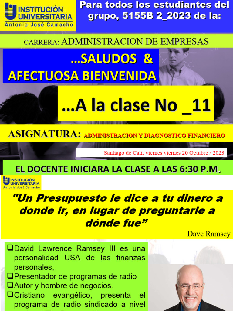 Clase 11: Administración Financiera | PDF | Presupuesto | Dinero