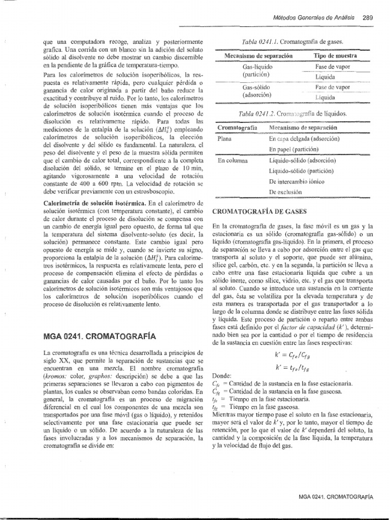 Cromatografía de Gases: Fundamentos y Aplicaciones | PDF | Fase ...