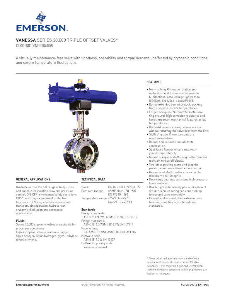 VCTDS-00016-EN (Vanessa Cryogenic Datasheet) | PDF | Valve | Building Materials