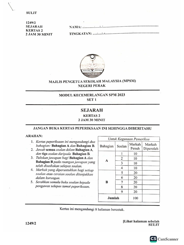 MPSM Perak Sejarah K2 | PDF | Teknologi & Rekayasa
