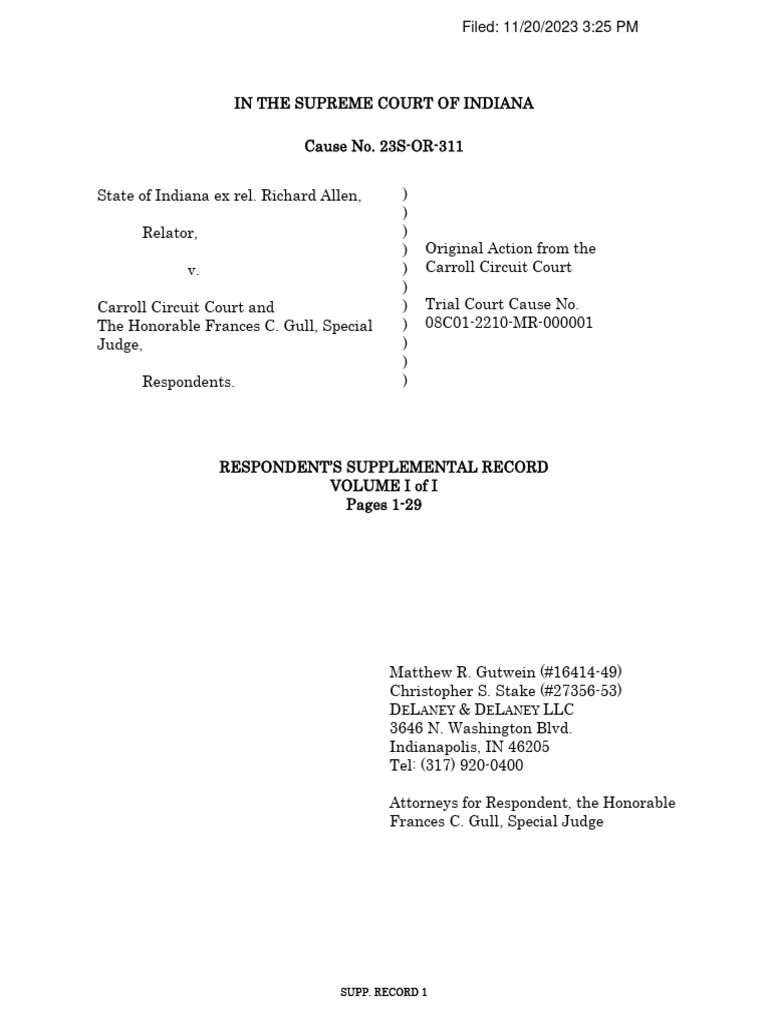 Indiana Supreme Court Supplemental Record | PDF | Government ...