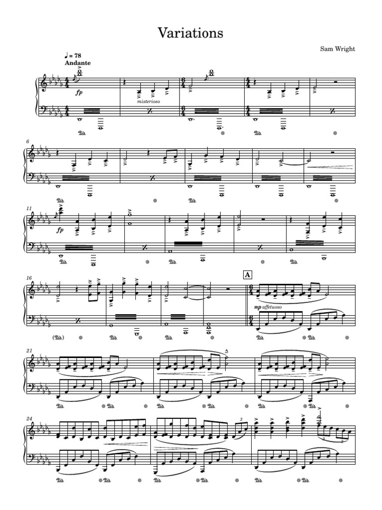 Variations Score | PDF | Musical Compositions