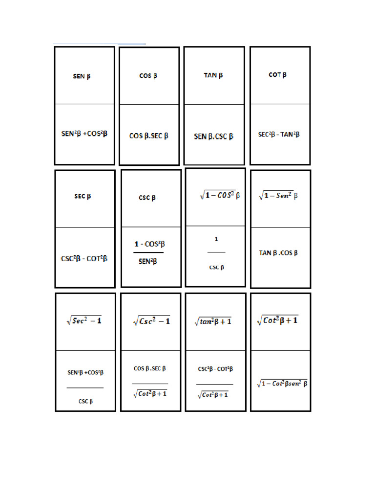 Domino Trigonometrico 1 | PDF
