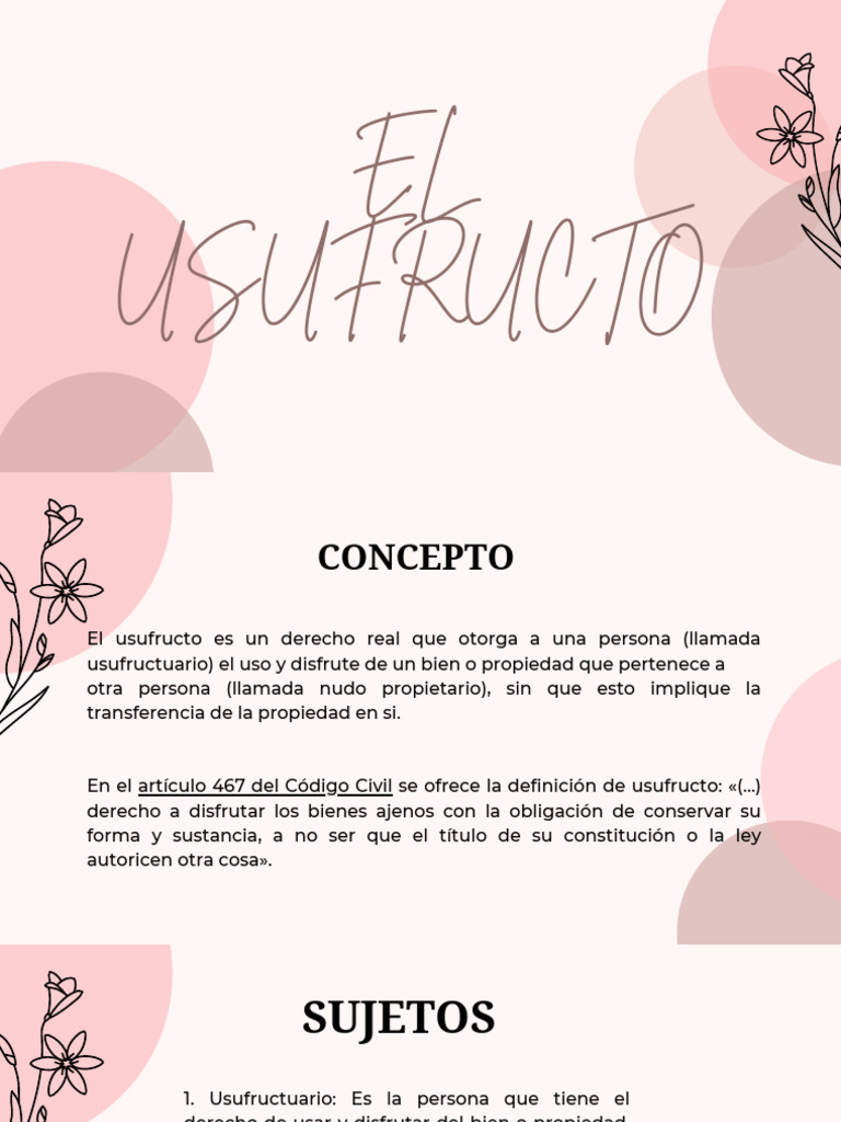 El Usufructo | PDF | Propiedad | Principios éticos