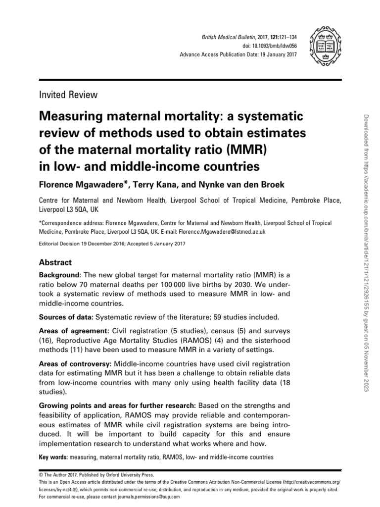 LDW 056 | PDF | Maternal Death | Mortality Rate