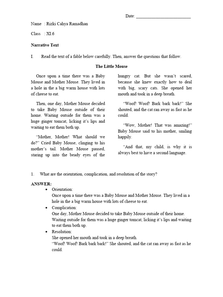 Rizki Cahya Ramadhan XI.6 English TL | PDF | Adjective | Linguistic ...