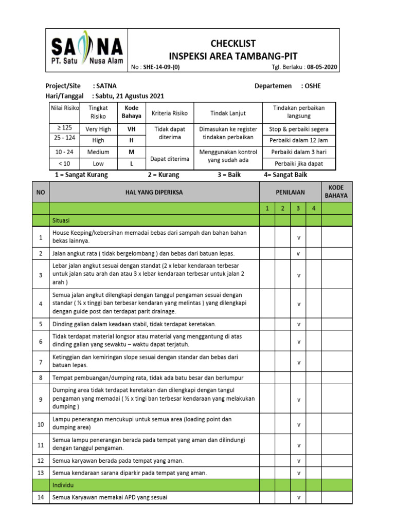 Laporan Inspeksi LINGKUNGAN | PDF