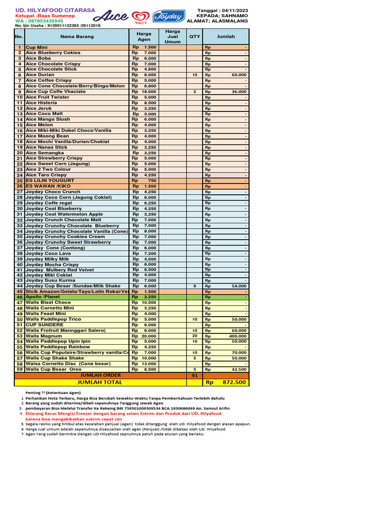 Sahnamo 06112023 | PDF | Foods | Desserts