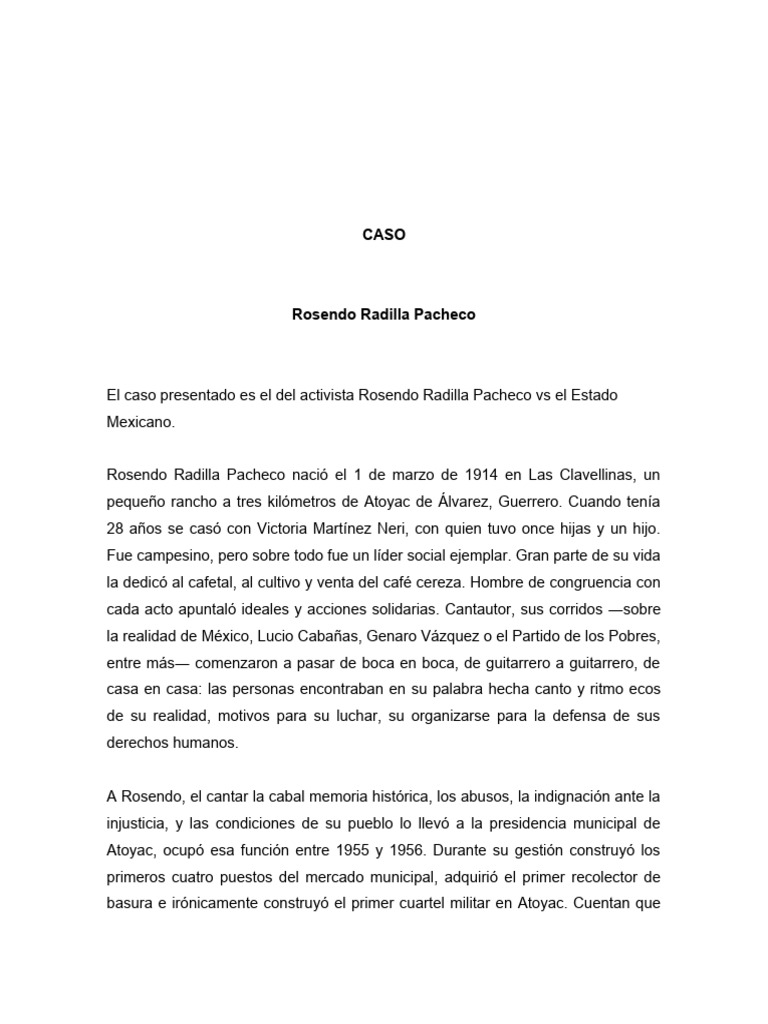 Caso Radilla: Desaparición y Derechos Humanos | PDF | Violación ...