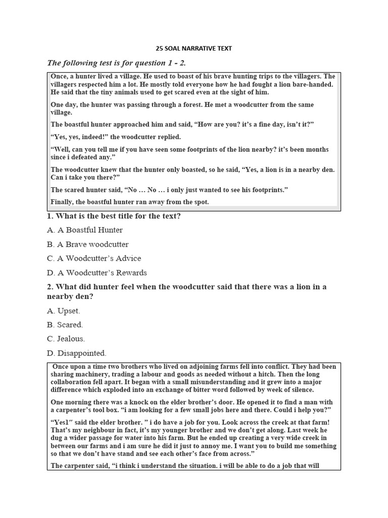 25 Soal Narrative Text - Deswita Anatha Putri | PDF | Fairies