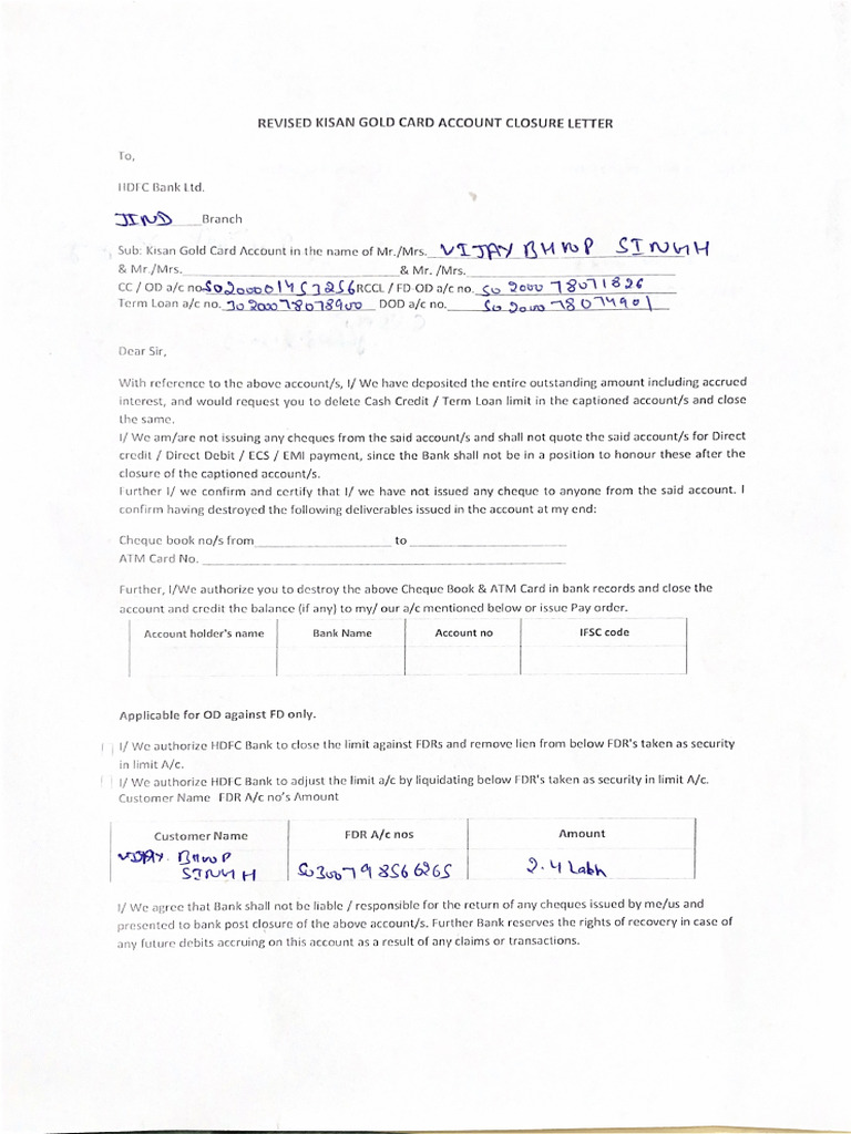 Account Close Pdf