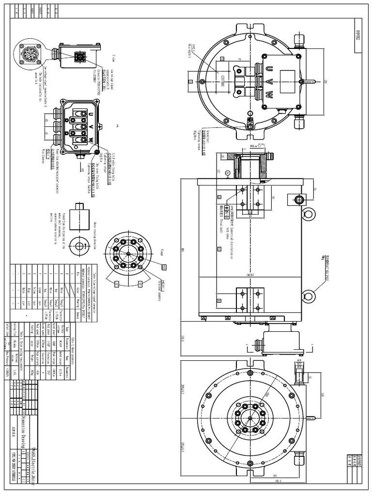 YWA80 Electric Motor 2D Drawing | PDF