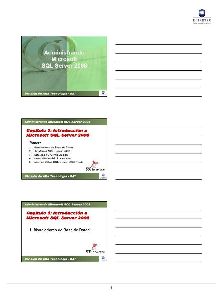 PowerPoint 1 - Introducción A Microsoft SQL Server 2008 (Modo de Compatibilidad) | PDF ...