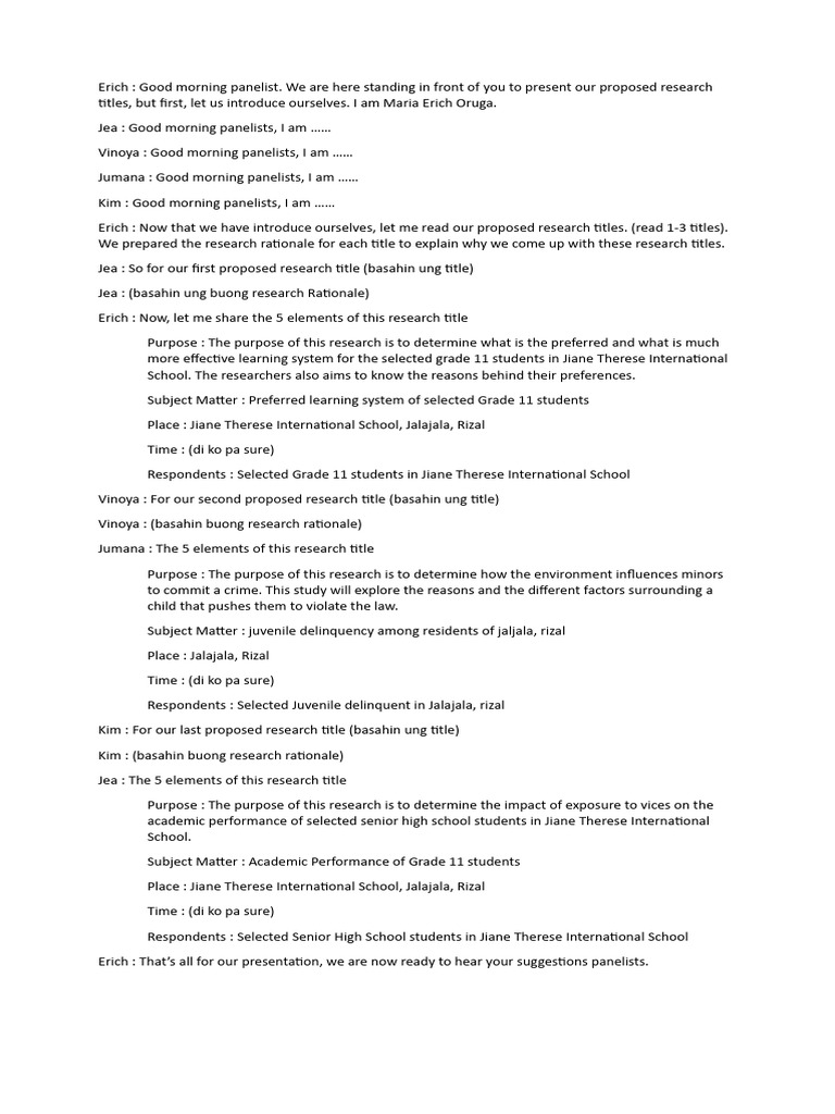 Defense Script | PDF | Juvenile Delinquency