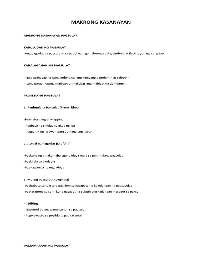 Makrong Kasanayan | PDF