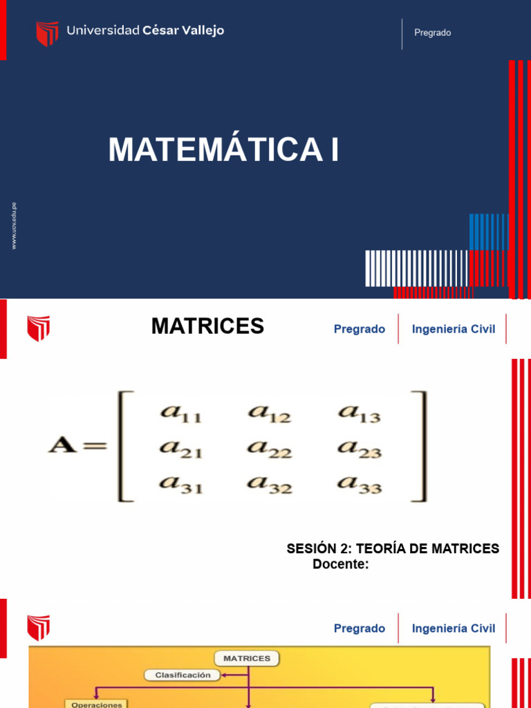 Sesión 03-Matemática I-Teoría de Matrices | PDF | Matriz (Matemáticas) | Espacio vectorial