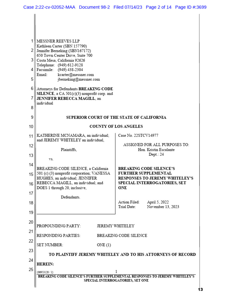 Breaking Code Silence's Interrogatory Responses | PDF | United States ...