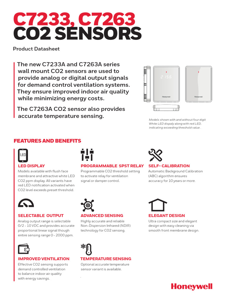 C7233 - C7263 Data Sheet | PDF | Sensor | Ventilation (Architecture)
