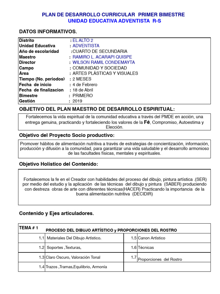 Plan Cuarto | PDF | Dibujo | Lápiz