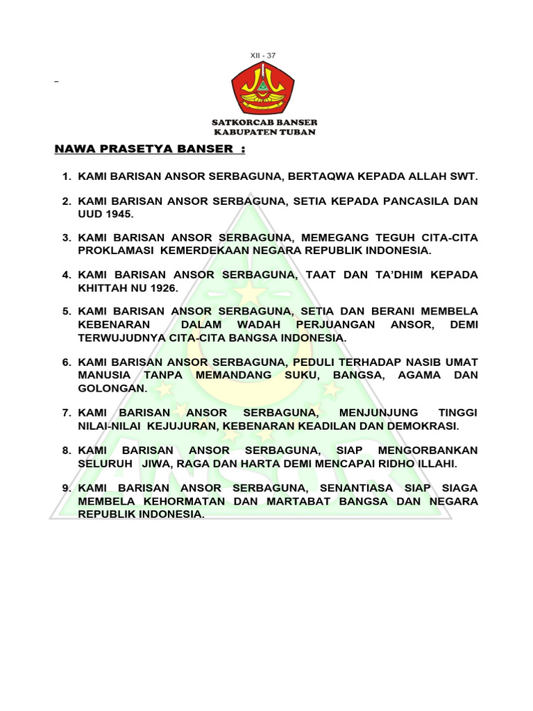 Nawa Prasetya Banser | PDF