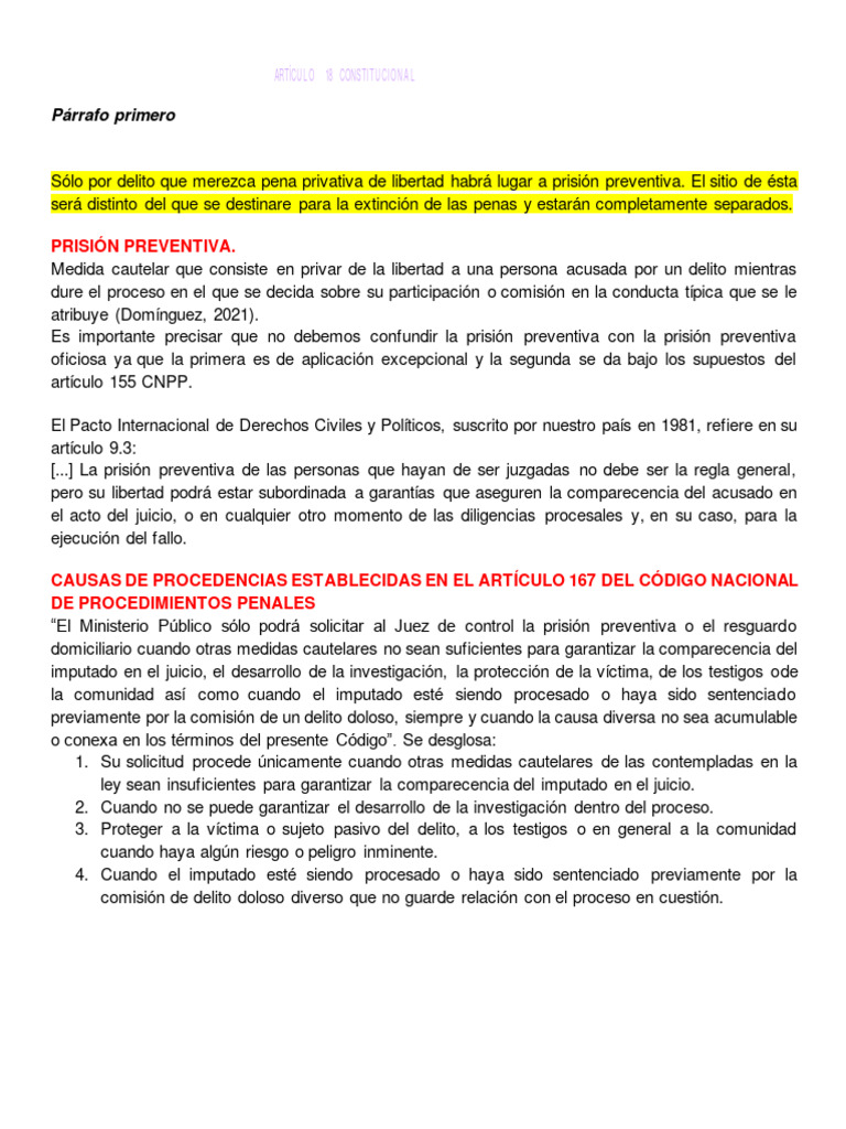 Articulo 18 CONSTITUCIONAL | PDF | Mandato | Prisión