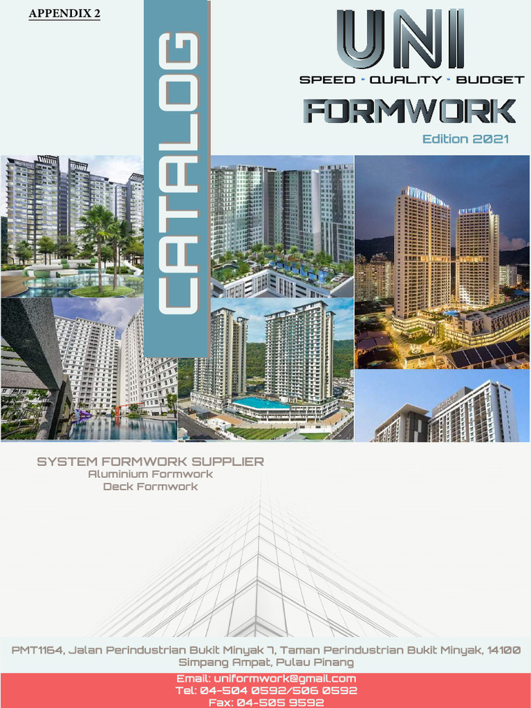 Appendix 2 UniFormwork Catalogue (MERGED) | Download Free PDF | Screw | Building Technology