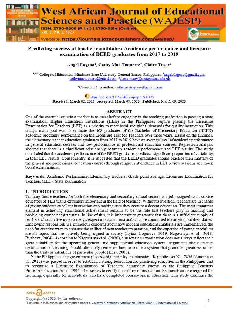 375-Article Text-914-1-10-20230308 | PDF | Teachers | Statistics