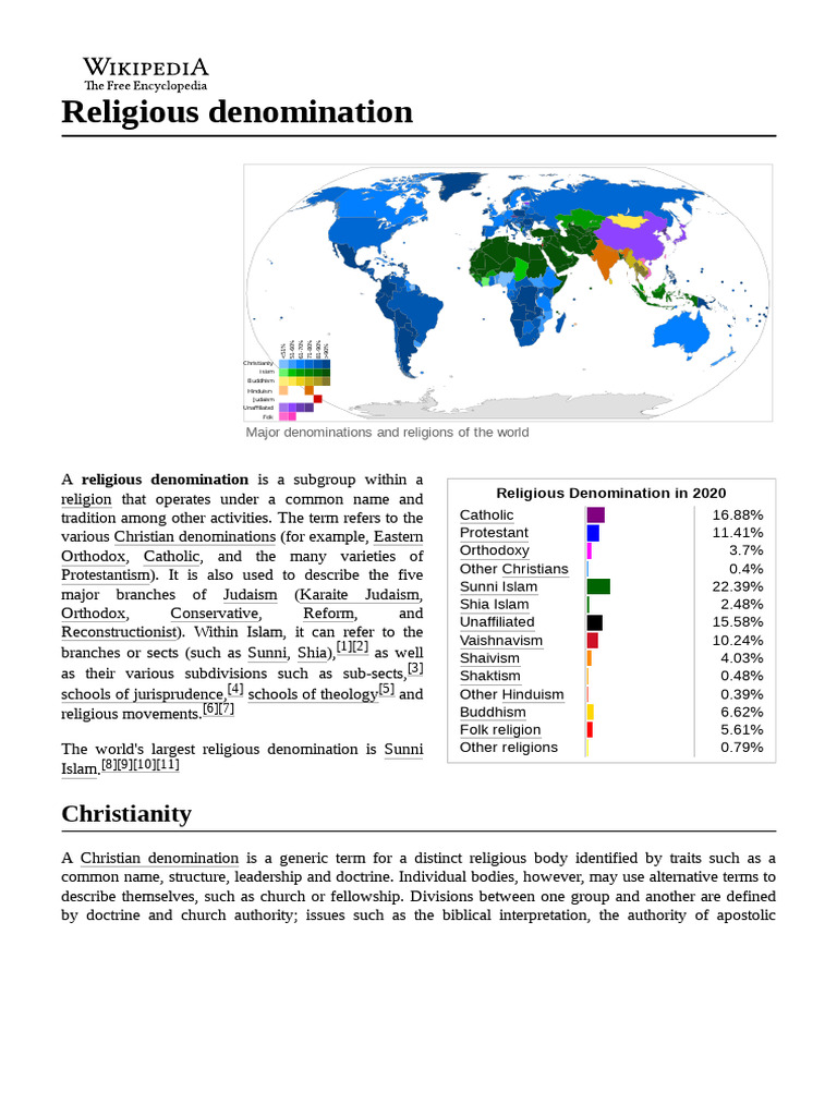 Religious Denomination | PDF | Religious Denomination | Religious Faiths
