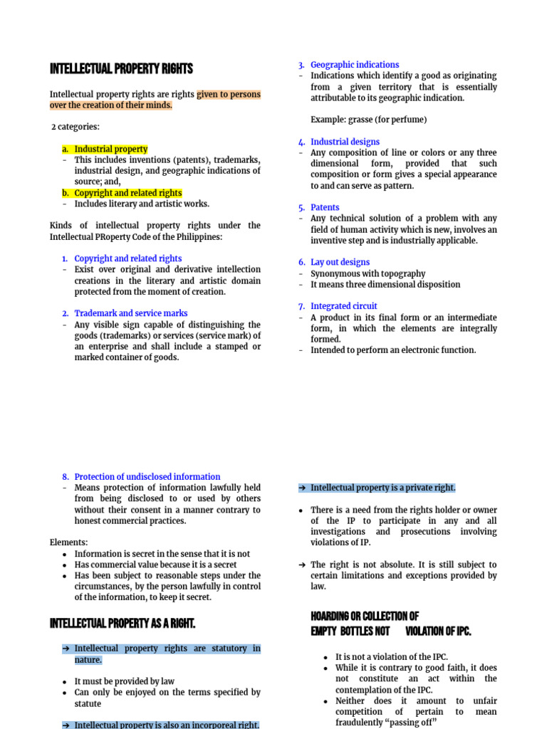 BPL Finals Reviewer | PDF | Patent | Glossary Of Patent Law Terms