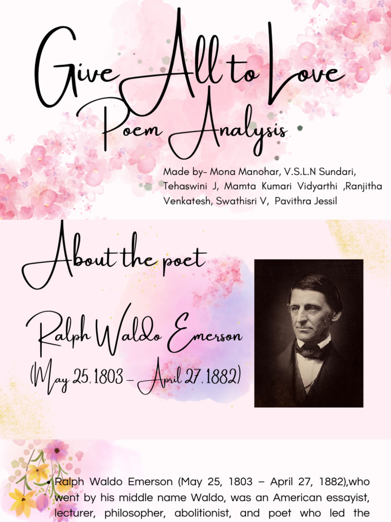 Give All To Love | PDF | Transcendentalism | Ralph Waldo Emerson