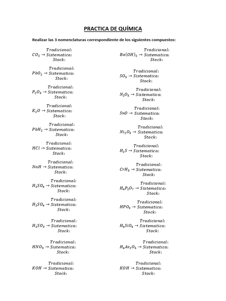 Practica de Reforzamiento Quimica | PDF | Estudos de Línguas ...