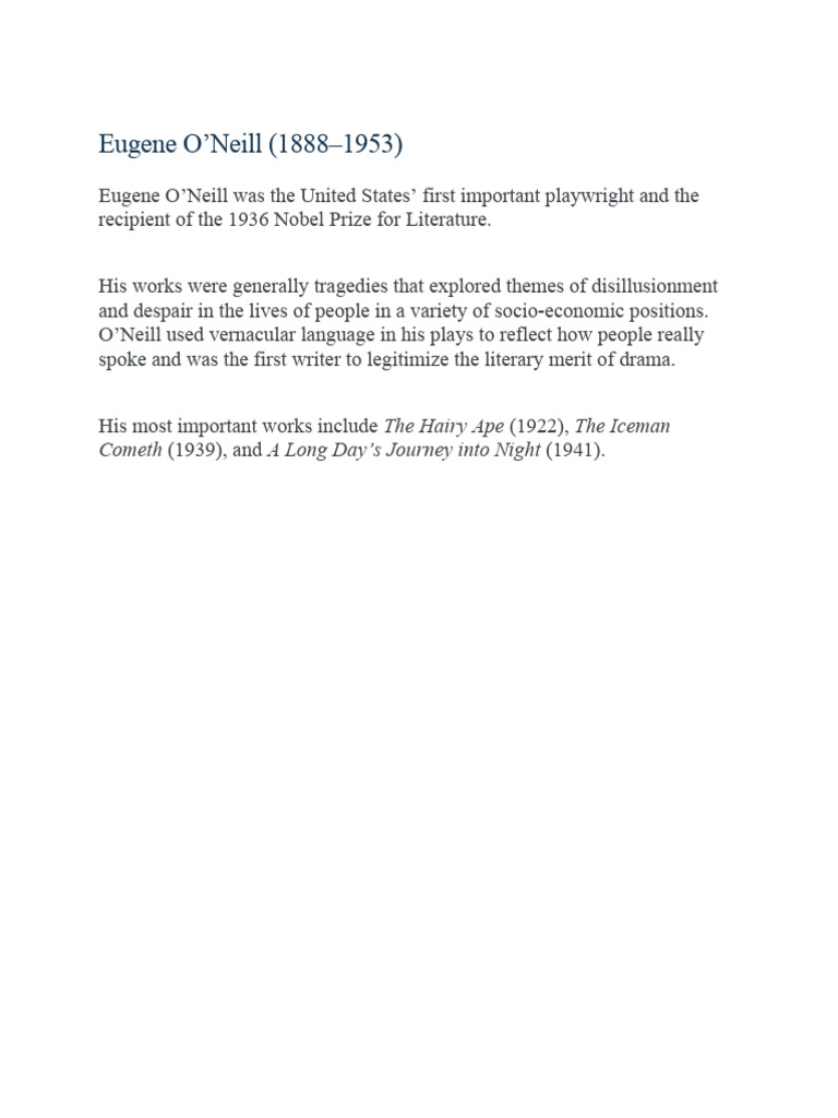 Eugene O'Neill | PDF