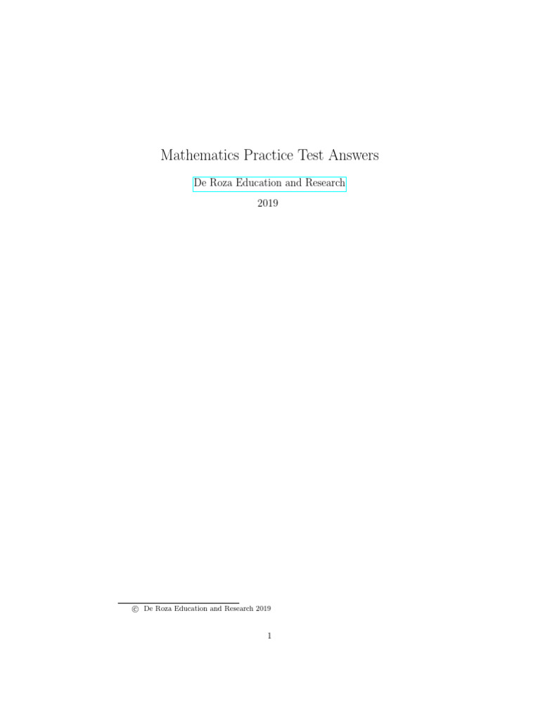 Selective School Math Test Answers | PDF | Social Science | Teaching ...
