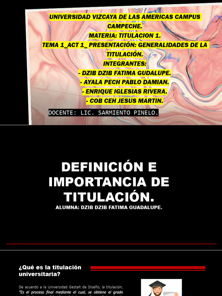 Tema 1 - Act 1 - Presentacion - Generalidades de La Titulacion | PDF | Plan de estudios | Titulo ...