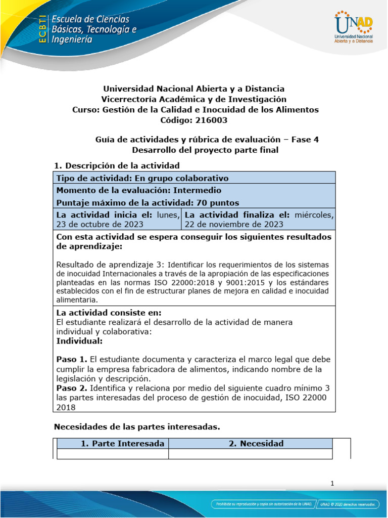 Guía de Actividades y Rúbrica de Evaluación - Unidad 3 - Fase 4 - Desarrollo Del Proyecto Final ...