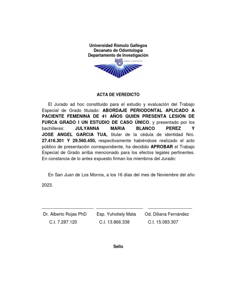 Acta de Veredicto 5 | PDF